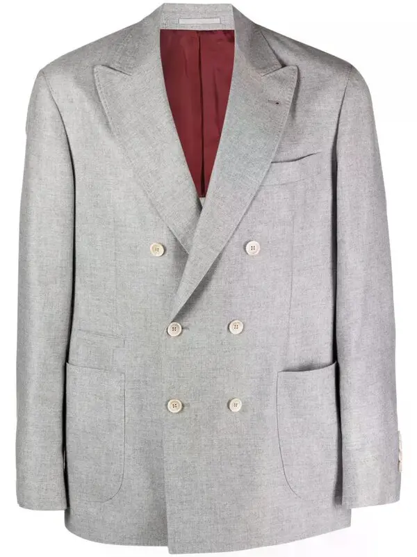 Brunello Cucinelli Double Breasted Wool Blazer