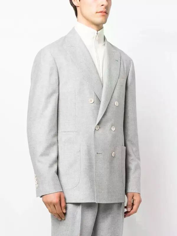 Brunello Cucinelli Double Breasted Wool Blazer