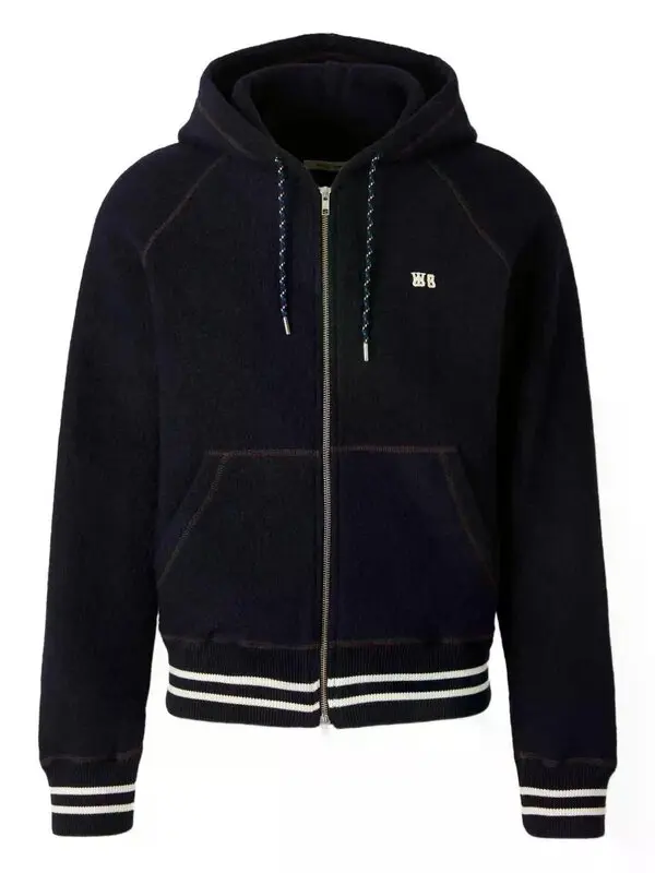 WALES BONNER Hooded Wool Cardigan