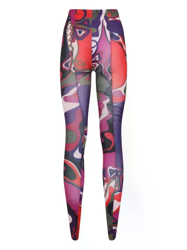 Emilio Pucci Abstract-print Tights - Red