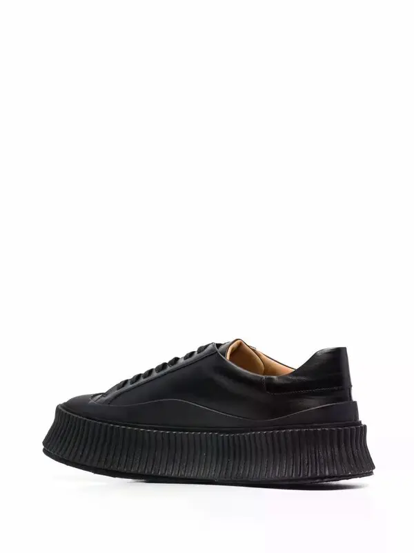 JIL SANDER Leather Platform Sneakers - Black