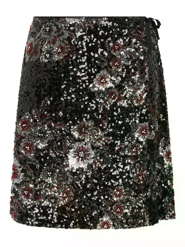 Malìparmi Sequined Floral Mini Skirt