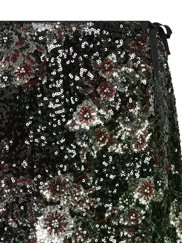 Malìparmi Sequined Floral Mini Skirt