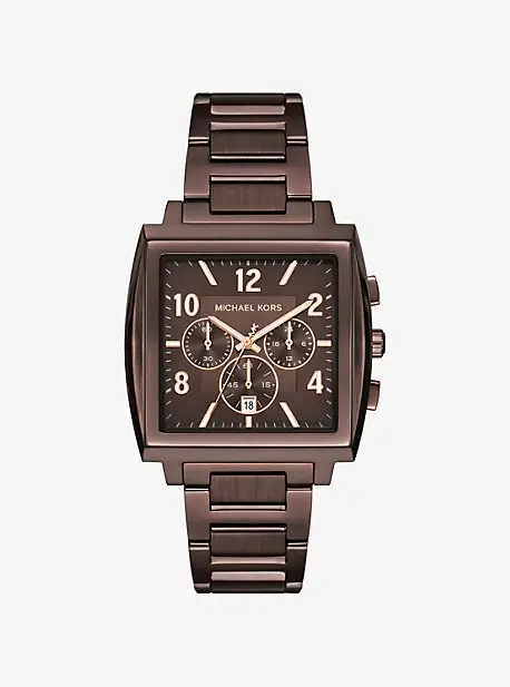 Michael Kors Square Stainless Steel Bracelet Watch - Brown