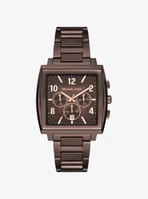 Michael Kors Square Stainless Steel Bracelet Watch - Brown