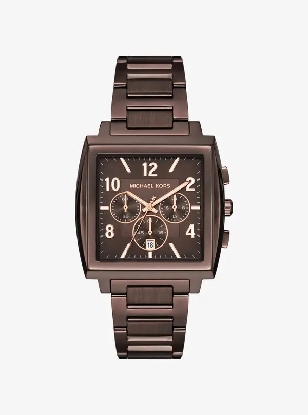 Michael Kors Square Stainless Steel Bracelet Watch - Brown