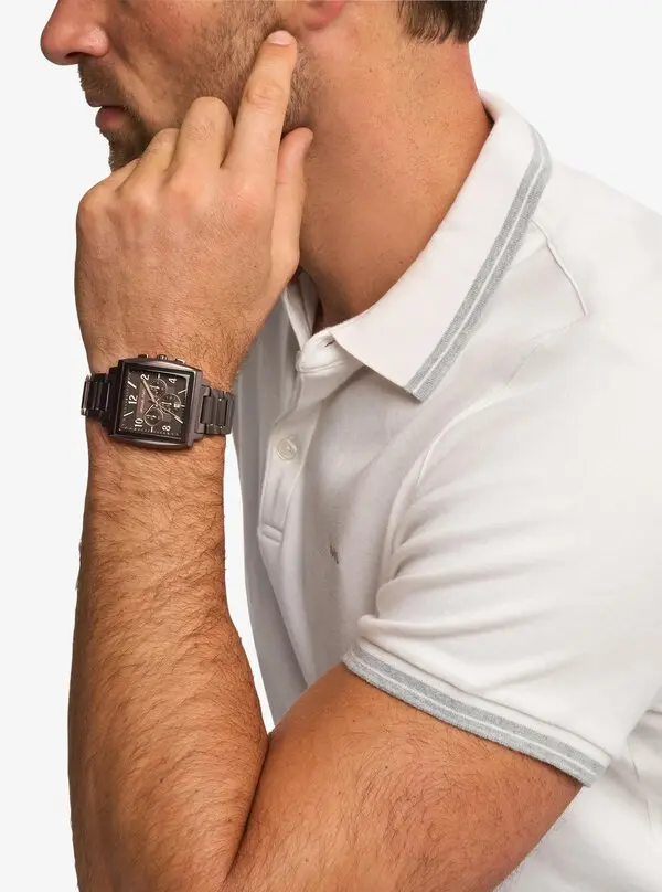 Michael Kors Square Stainless Steel Bracelet Watch - Brown