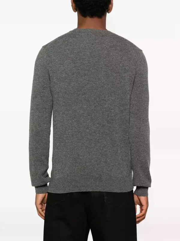 Play Comme Des Garcon Heart-emblem V-neck Sweater - Grey