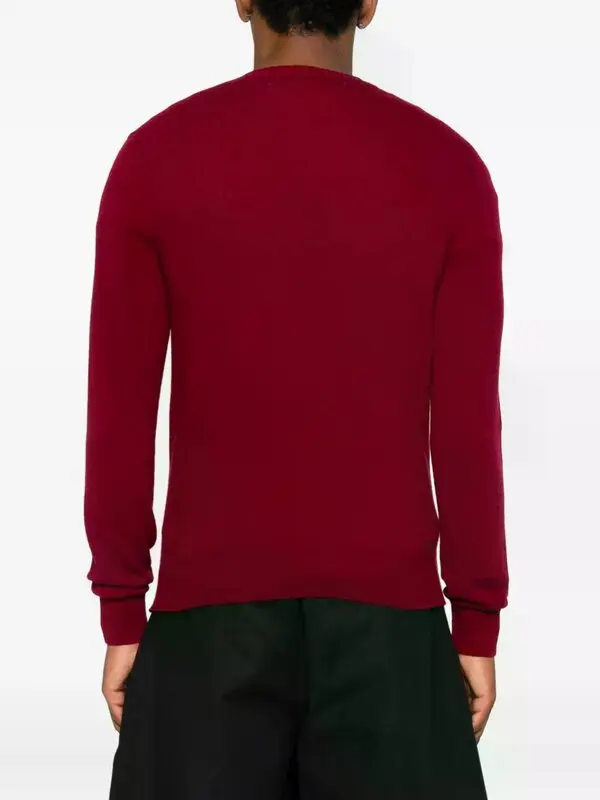 Play Comme Des Garcon Heart-emblem V-neck Sweater - Red