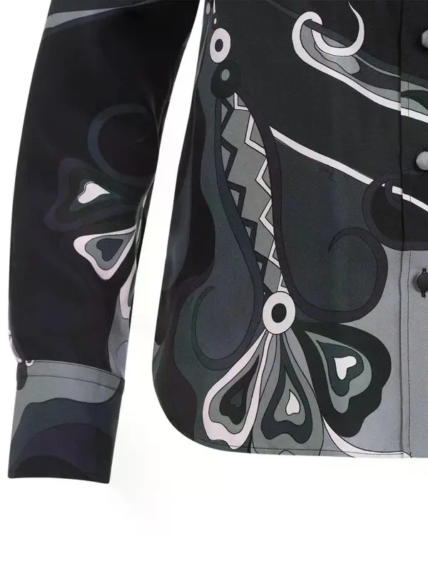 Emilio Pucci Orchidee Print Silk Twill Shirt