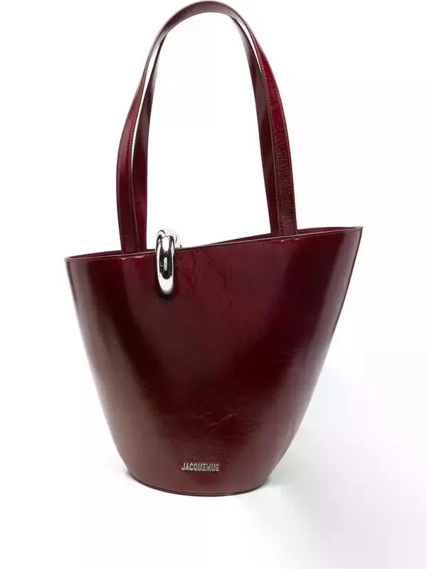 Jacquemus Le Bambola Moyen Leather Bucket Bag - Red