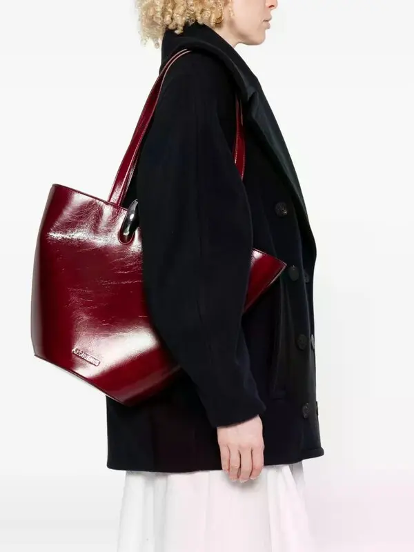 Jacquemus Le Bambola Moyen Leather Bucket Bag - Red