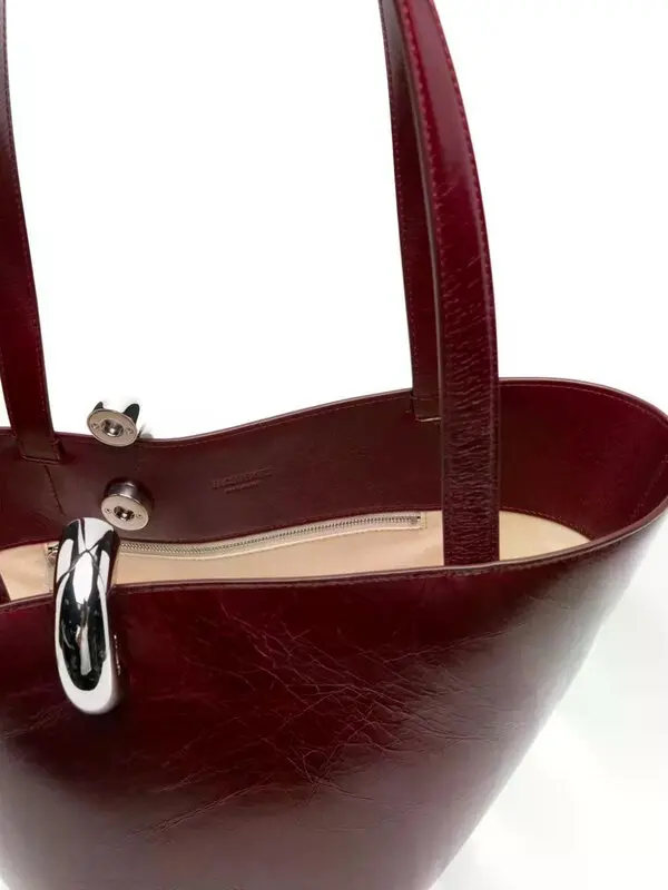 Jacquemus Le Bambola Moyen Leather Bucket Bag - Red