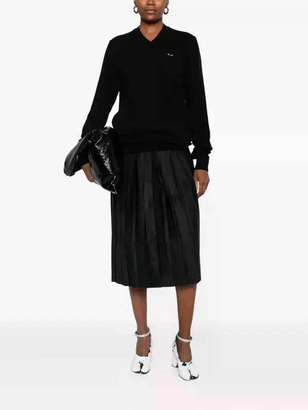 Play Comme Des Garcon Logo-patch Sweater - Black