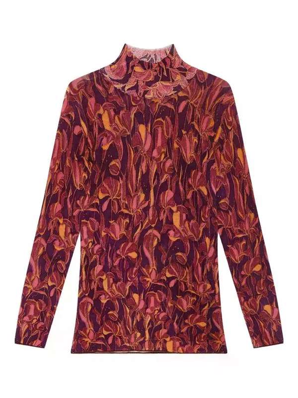 Malìparmi Floral-print Turtleneck Sweater - Red