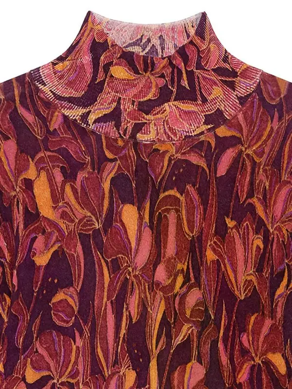 Malìparmi Floral-print Turtleneck Sweater - Red