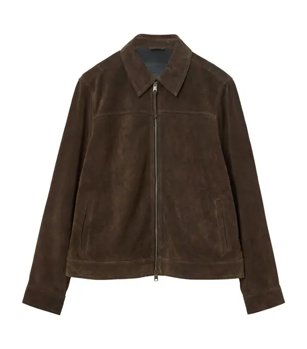 ALLSAINTS Rhone Suede Zip-up Jacket - Brown