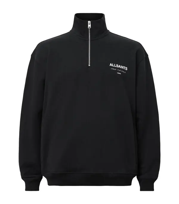 ALLSAINTS Cotton Underground Half-zip Sweatshirt - Black