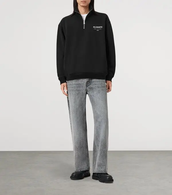 ALLSAINTS Cotton Underground Half-zip Sweatshirt - Black