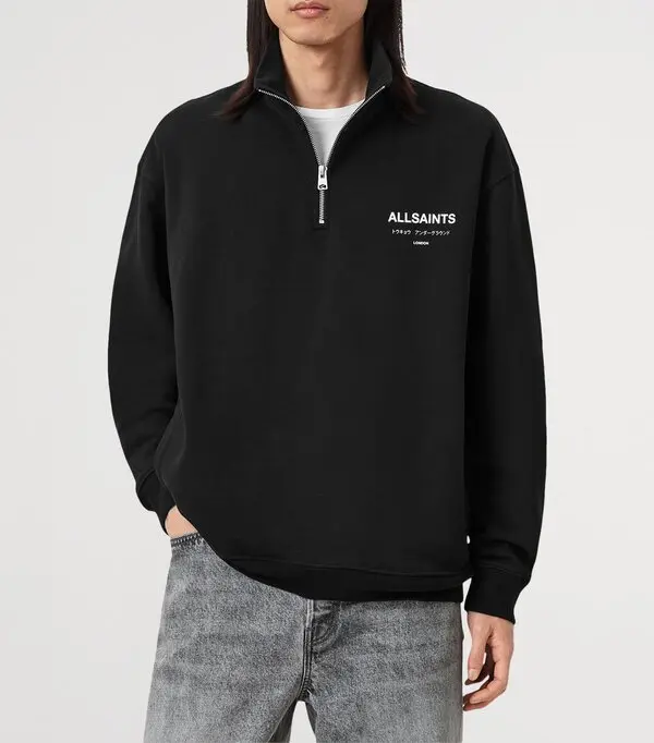 ALLSAINTS Cotton Underground Half-zip Sweatshirt - Black