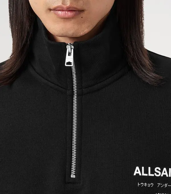 ALLSAINTS Cotton Underground Half-zip Sweatshirt - Black