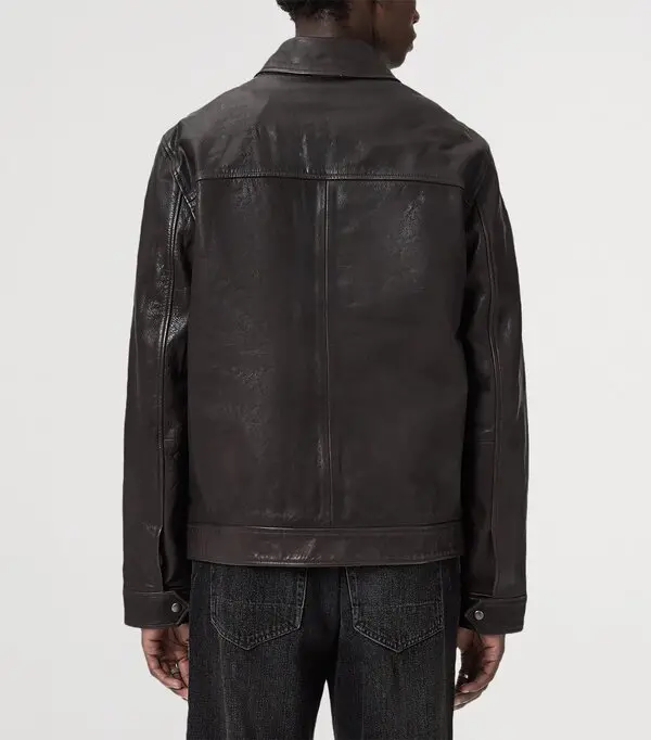 ALLSAINTS Nates Leather Jacket - Brown