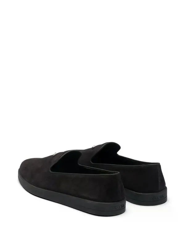 Prada Logo-plaque Suede Loafers