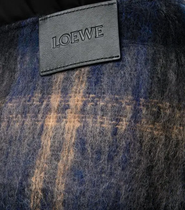 Loewe Mohair-wool Buckled Check Mini Skirt
