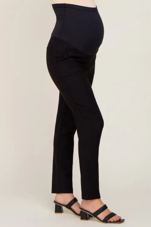 PINKBLUSH Stretchy Slim Fit Crop Maternity Dress Pants