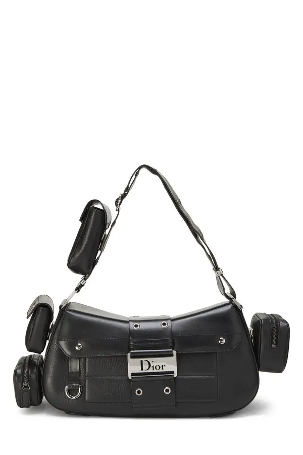 Dior Leather Columbus Shoulder Bag - Black