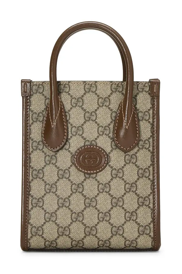 Gucci Gg Supreme Interlocking G Tote - Brown