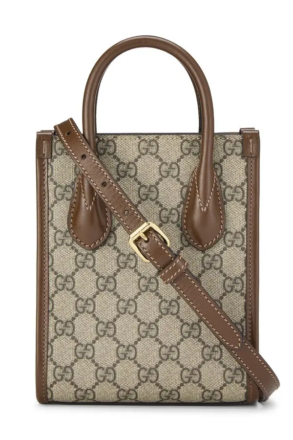 Gucci Gg Supreme Interlocking G Tote - Brown