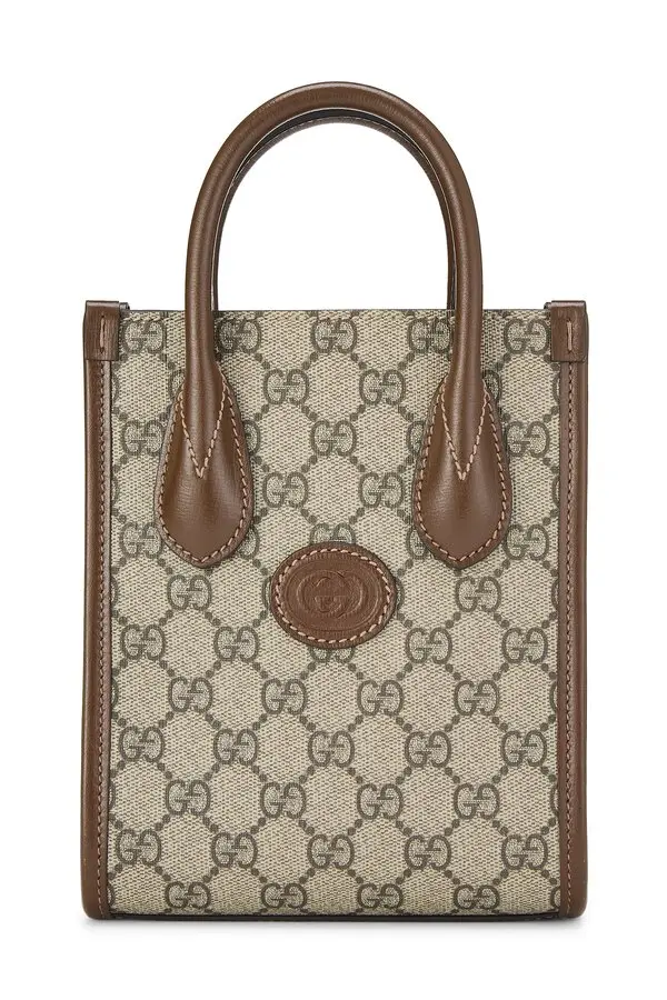 Gucci Gg Supreme Interlocking G Tote - Brown