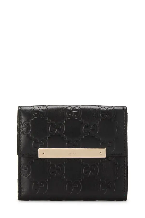 Gucci Ssima French Flap Wallet - Black