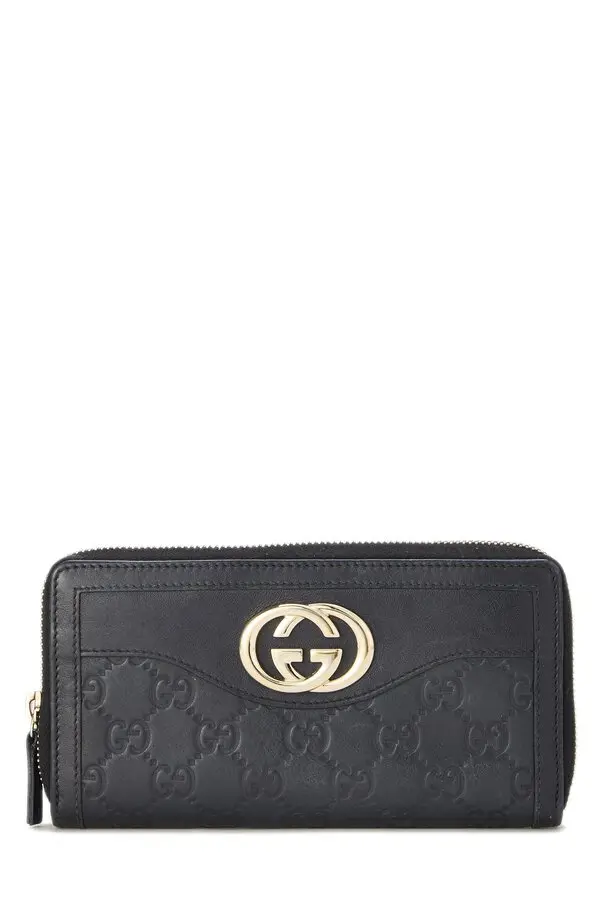 Gucci Ssima Britt Zip Around Wallet - Black
