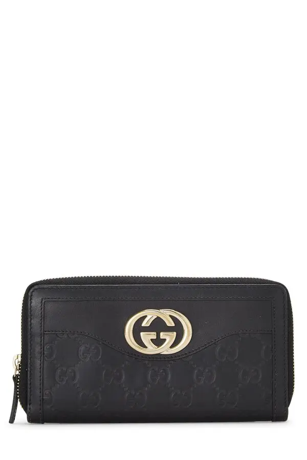 Gucci Ssima Britt Zip Around Wallet - Black