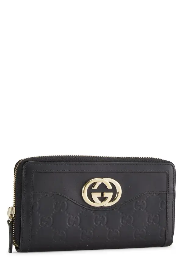 Gucci Ssima Britt Zip Around Wallet - Black