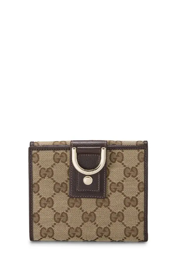 Gucci Original Gg Canvas Compact D-ring Wallet - Brown