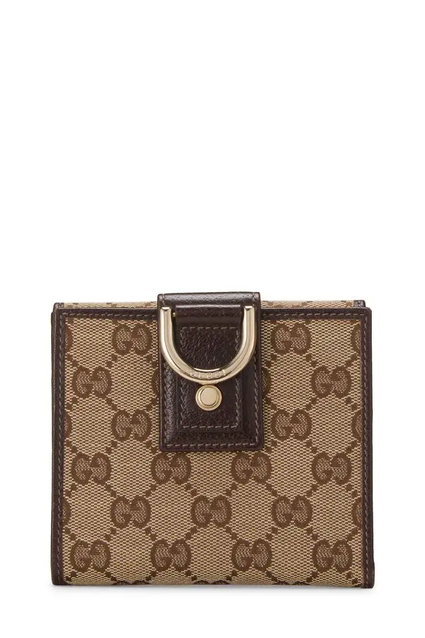Gucci Original Gg Canvas Compact D-ring Wallet - Brown