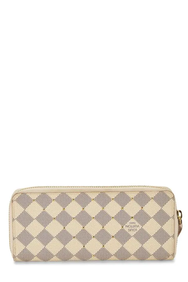 LOUIS VUITTON Damier Azur Studded Clemence Wallet