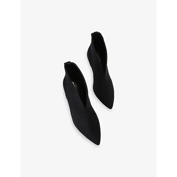 Carvela Flute Heeled Suede Shoe Boots - Black