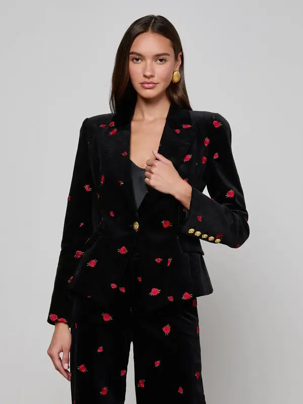 L'Agence Kaisley Velvet Blazer