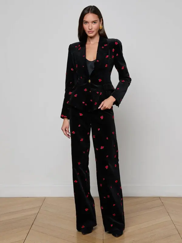 L'Agence Kaisley Velvet Blazer