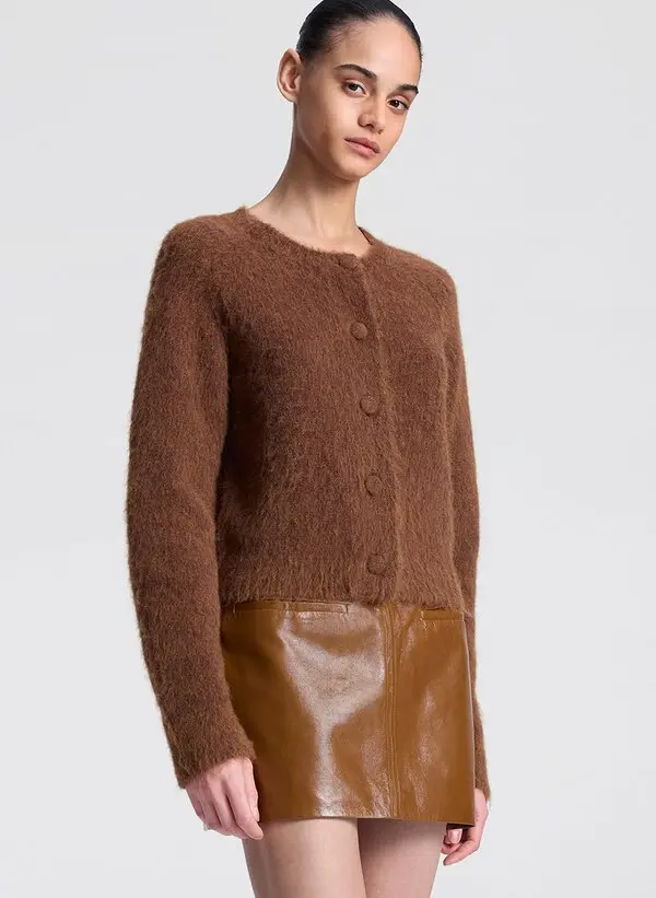 A.L.C. Cowan Leather Mini Skirt - Saddle