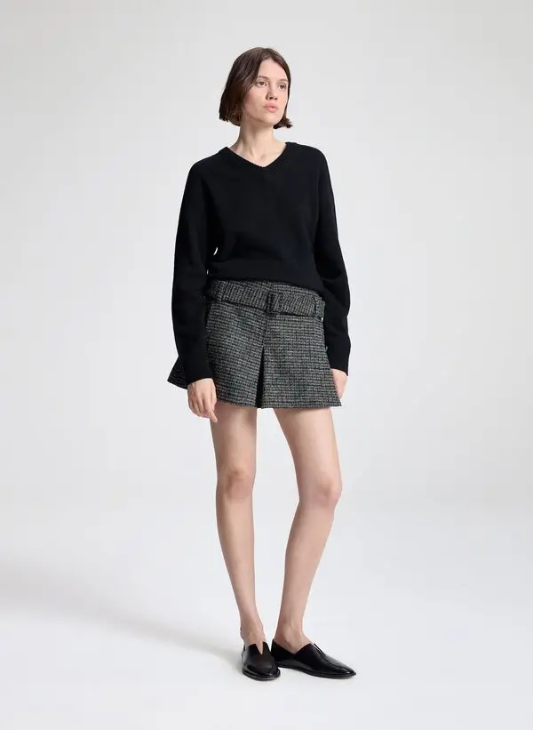 A.L.C. Como Houndstooth Tweed Short