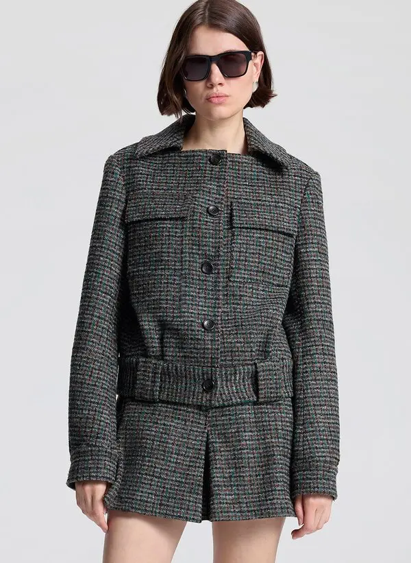 A.L.C. Chase Tweed Jacket - Cognac/forest