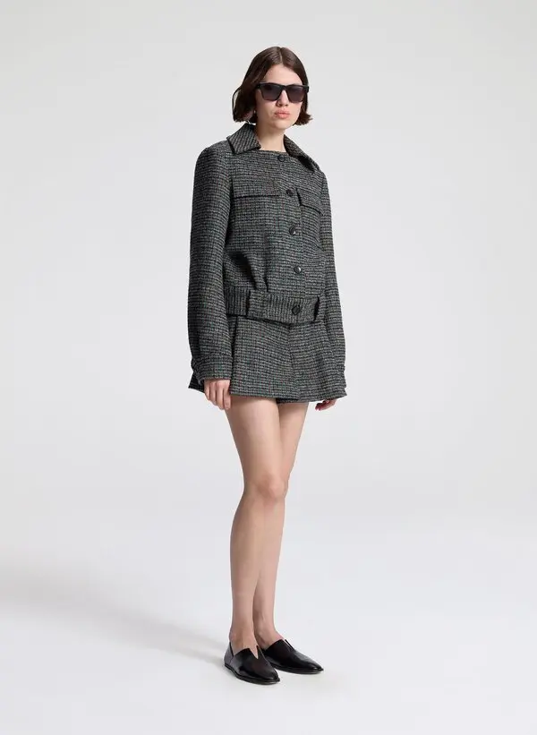 A.L.C. Chase Tweed Jacket - Cognac/forest