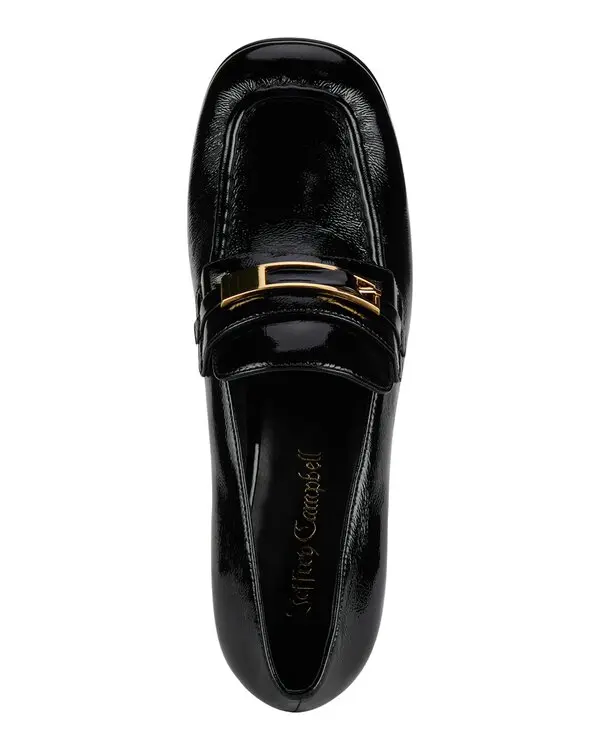 Jeffrey Campbell Book-smart Loafer Pumps - Black Crinkle Patent