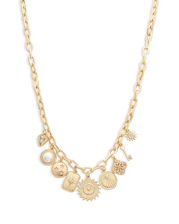 Aqua Charm Necklace - Gold
