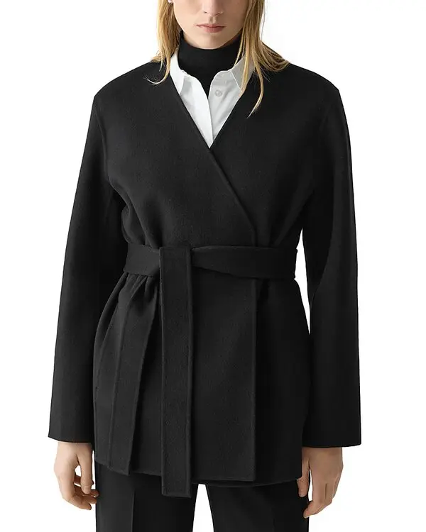 Theory Wool & Cashmere Wrap Jacket - Black